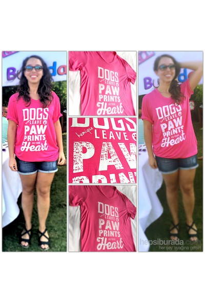 Kemique Dogs Leave Paw Prınts On Your Heart - Pembe Kemique Dogs Leave Paw Prınts On Your Heart - Pembe