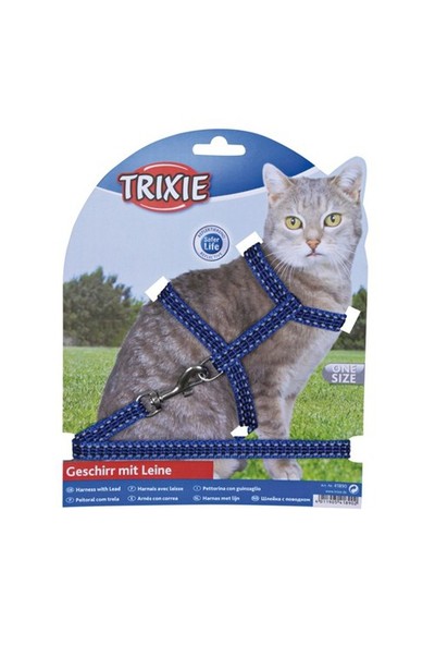Trixie Mavi Kedi Göğüs Tasma Seti Fosforlu 22-42cm/10mm Trixie Mavi Kedi Göğüs Tasma Seti Fosforlu 22-42cm/10mm