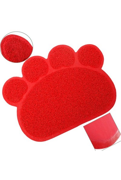Catmat Pati Desenli Kedi Paspası Kırmızı 60 X 45 Cm