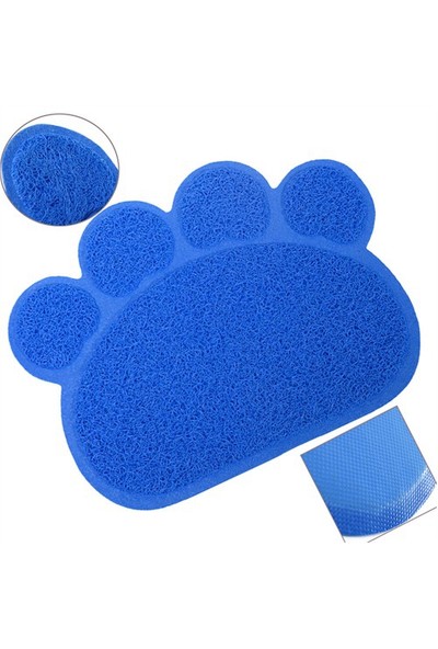 Catmat Pati Desenli Kedi Paspası Mavi 60X45 Cm