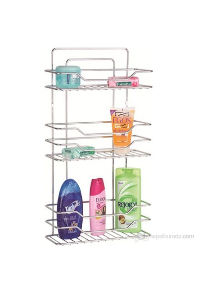 Ece Metal Üç Raflı Şampuanlık