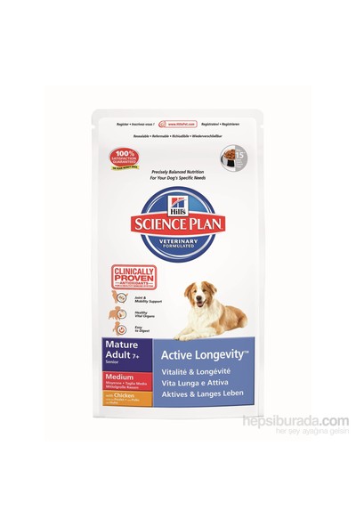 Hill's Science Plan Tavuklu Orta Irk Yaşlı Köpek Maması 12 Kg (Mature Adult 7 + Active Longevity Medium with Chicken) Hill's Science Plan Tavuklu Orta Irk Yaşlı Köpek Maması 12 Kg (Mature Adult 7 + Active Longevity Medium with Chicken)