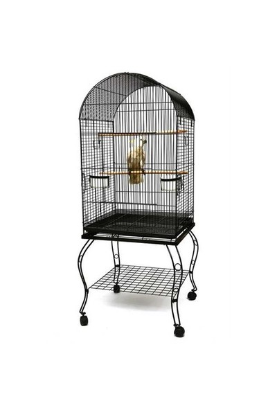 Ayaklı Papağan Kafesi Siyah P922
