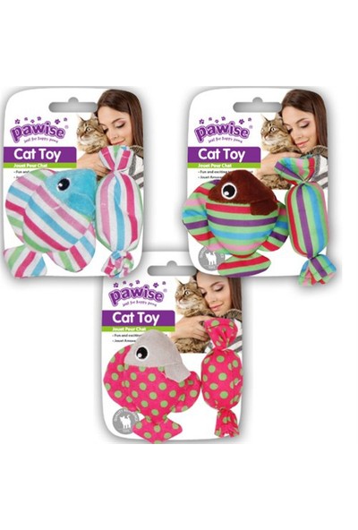 Pawise Catnipli Balık Ve Şeker Kedi Oyuncağı (2'Li Paket)