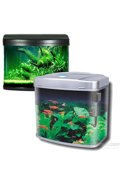 Rs -580Ab Siyah Kapaklı Led Işıklı Komple Akvaryum 80 Lt