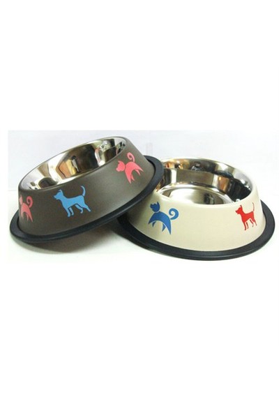 Asrp2p Çelik Mama Kabı Oval Kabartma Desenli 96 Oz 25 Cm