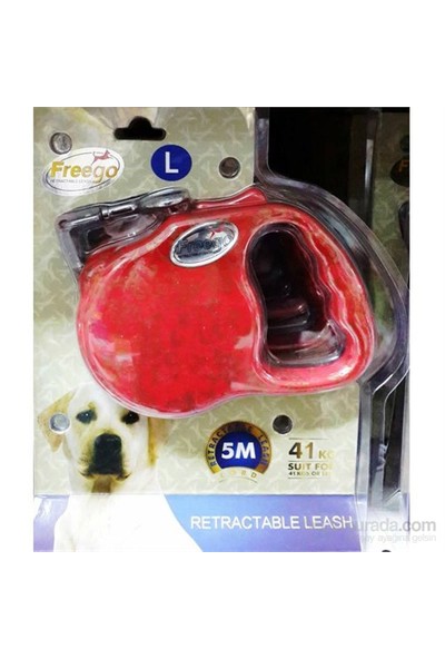 Freego Kırmızı Otomatik Tasma L 5M/41Kg Freego Kırmızı Otomatik Tasma L 5M/41Kg