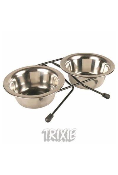 Trixie köpek paslanmaz mama su kabı 20cm, 2x1,8lt