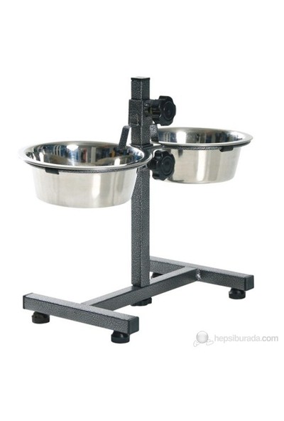 Ayaklı Ayarlanabilir İkili Çelik Mama Kabı 1,8 Litre