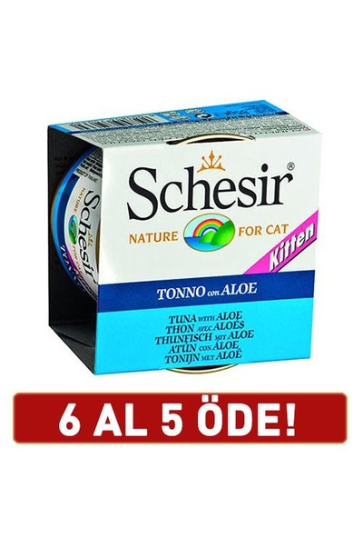 Schesir Ton Balıklı Ve Aloeveralı Yavru Kedi Konservesi 6 X 85 gr