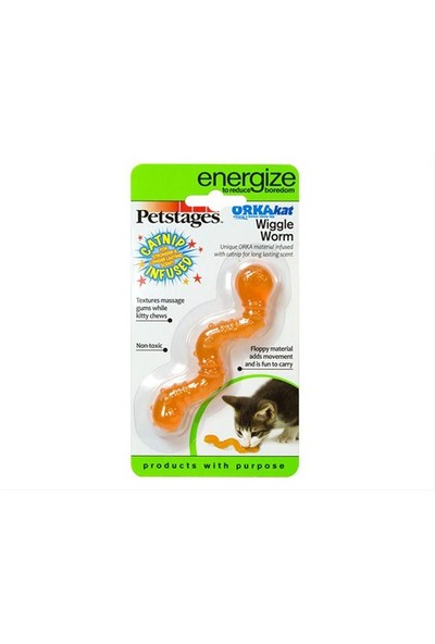 Petstages Orka Cat Wiggle Worm (Catnipli Kauçuk , Solucan ,Diş Kaşıyıcı, Kedi Oyuncağı)