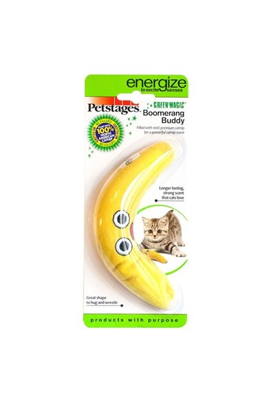 Petstages Green Magic Boomerand Buddy (Sadece Kuzey Amerika'Da Yetiştirilen Çok Özel Catnipli Kedi Oyuncağı)