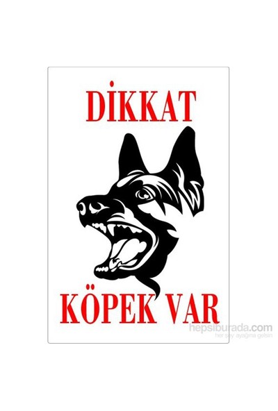 Dikkat Köpek Var Uyarı Levhası (Alman Kurdu)