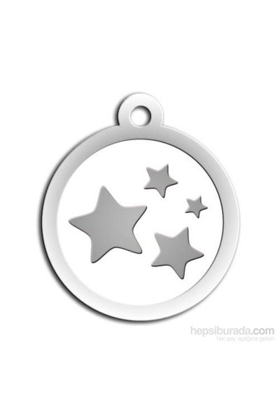 Dalis Pet Tag - Mineli Seri Yıldız Desenli Künye (İsimlik)
