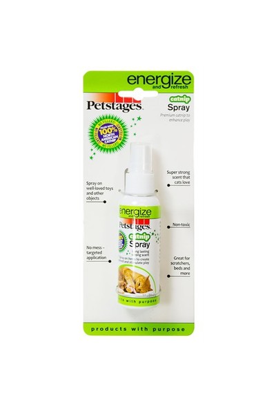 Petstages Catnip Spray ( Sadece Kuzey Amerika'Da Yetiştirilen Çok Özel Catnip, Kedi Otunun Sıvı Şekli, Yatağına , Oyuncağına, Tırmalamasına Vs. Uyuglanır)
