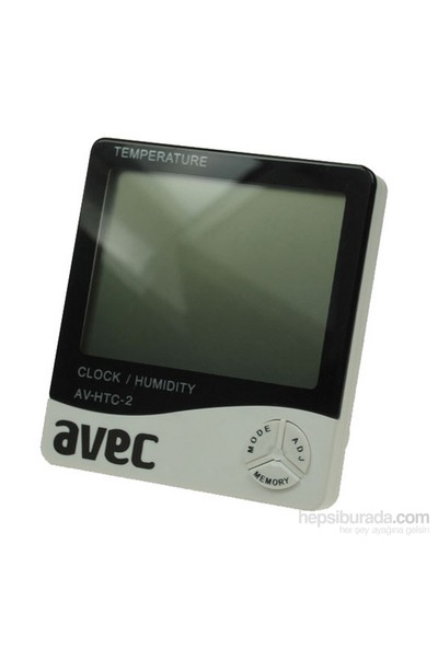 Avec AV-HTC-2 İç-Dış Dijital Isı ve Nem Ölçer Termometre Saat
