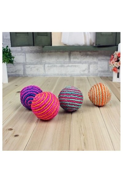 Eurostar Fare Hasır Tüylü Top Kedi Oyuncağı