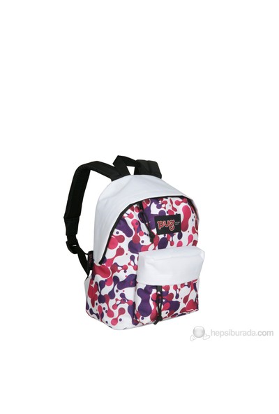 Pug Mini Sırt Çantası Beyaz Renkli Baloncuklu (0050-4) Pug Mini Sırt Çantası Beyaz Renkli Baloncuklu (0050-4)