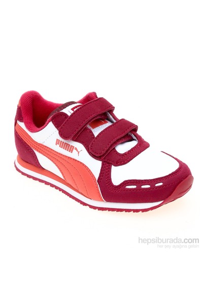 Puma Cabana Racer Sl V Kids Cerise-White-Duba Çocuk Spor Ayakkabı 28-35