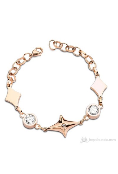 Lochers Yıldız Desenli Zincir Çelik Bileklik