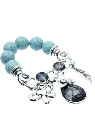 Betico Fashion Gümüş Turkuaz Şans Bilekliği Betico Fashion Gümüş Turkuaz Şans Bilekliği