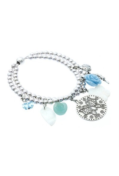 Betico Fashion Gümüş Kelebekli Uğur Bilekliği