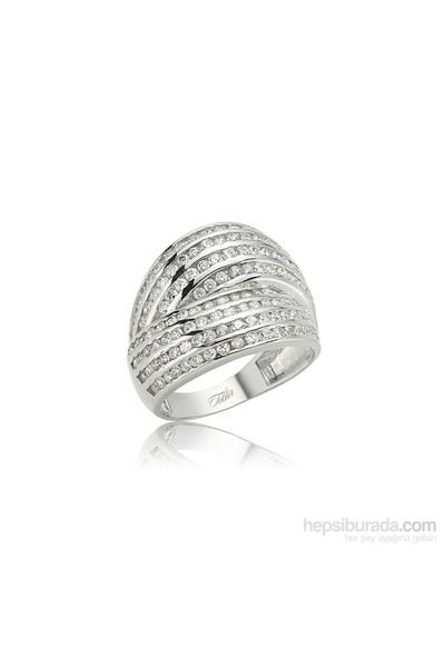 Olivin Accesories Zirkon Taşlı Dalgalı Yüzük 435274