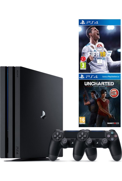 Sony Ps4 Pro 1Tb Oyun Konsolu + 2. Kol + Fifa 18 + Uncharted Kayıp Miras Sony Ps4 Pro 1Tb Oyun Konsolu + 2. Kol + Fifa 18 + Uncharted Kayıp Miras