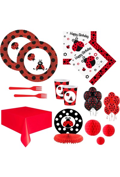 Roll Up Party Var Uğurböceği Doğum Günü Seti 16 Kişilik