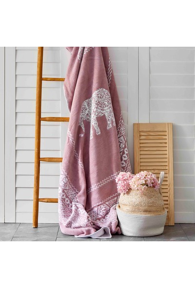 Karaca Home Festival Mürdüm Çift Kişilik Pamuk Battaniye Karaca Home Festival Mürdüm Çift Kişilik Pamuk Battaniye