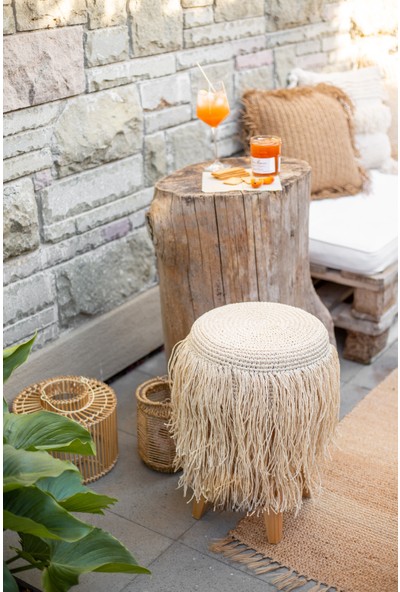 Bohemart Boho Tabure Puf Hasır Elyapımı