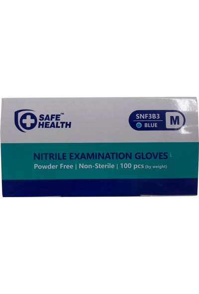 Safe Health Mavi Nitril Pudrasız Eldiven Medium 100'lü Safe Health Mavi Nitril Pudrasız Eldiven Medium 100'lü
