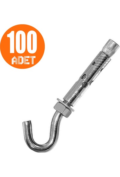 Badem10 Kancalı Çelik Dübel Gömlekli Açık Ağız Kanca M6-100 Adet Badem10 Kancalı Çelik Dübel Gömlekli Açık Ağız Kanca M6-100 Adet