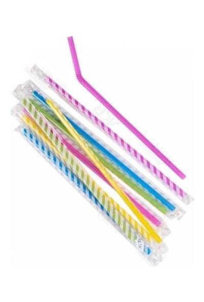 Polmix Körüklü Renkli Pipet 100'LÜ