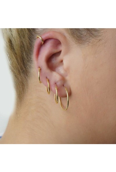 Ukba Gold 14 Ayar Altın Klasik Halka Küpe 10 mm Ukba Gold 14 Ayar Altın Klasik Halka Küpe 10 mm