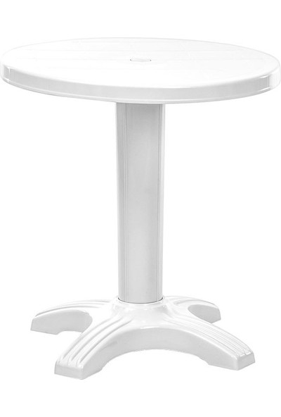 Omnipazar SY-2565 Beyaz Yuvarlak Plastik Masa 60X72 cm 77845