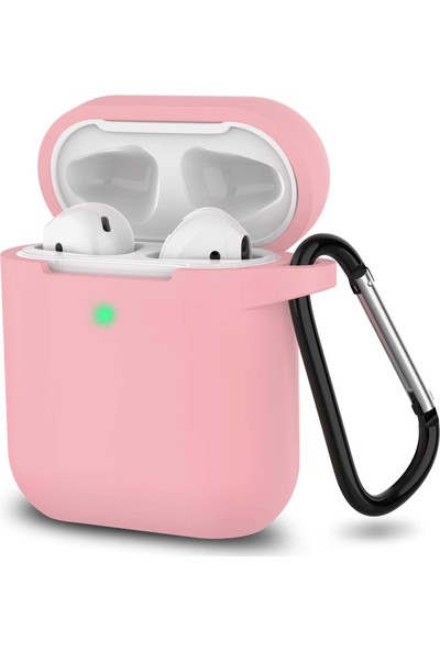 Airpods Silikon Kılıf Yumuşak 360 1 ve 2 Nesil Toz Pembe