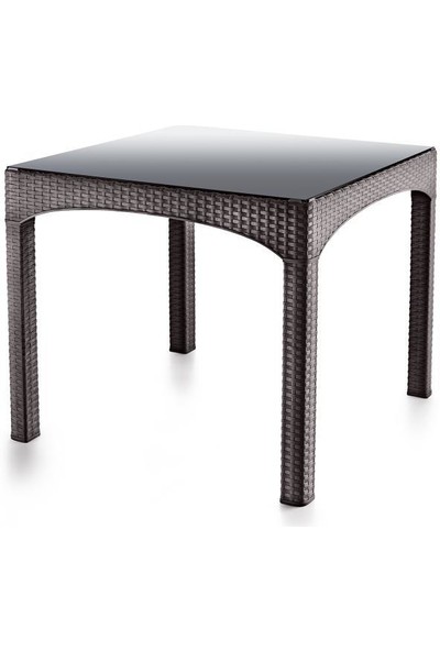 Omnipazar SY-2576 Kahverengi Rattan Kapalı Temperli Camlı Masa Kare 71008 Omnipazar SY-2576 Kahverengi Rattan Kapalı Temperli Camlı Masa Kare 71008