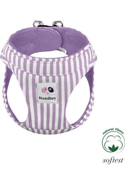 Kanibey Pamuk Natürel Göğüs Tasması Lavender Striped Uni