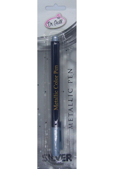 Elitparti Dr. Gusto Metalik Gıda Kalemi Gümüş - Dr. Gusto Metalik Gıda Boyası Kalemi Gümüş