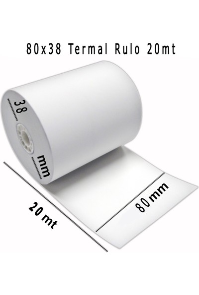 80 x 20 M Termal Adisyon Rulosu 10\'lu Paket 80 x 20 M Termal Adisyon Rulosu 10\'lu Paket