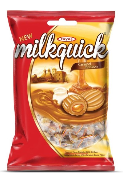 Tayaş Milkquick Karamel Sosu Dolgulu Sütlü Bonbon Şekerleme 300 gr