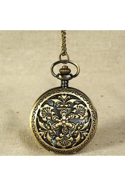 Hediyesahibi Çiçekler Görünümlü Orta Boy Kuvars Köstekli Kolye Saat Hediyesahibi Çiçekler Görünümlü Orta Boy Kuvars Köstekli Kolye Saat