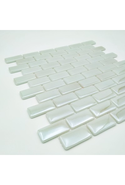 Mutfak, Banyo ve Zemin Için Simli Cam Mozaik 25 x 50 mm