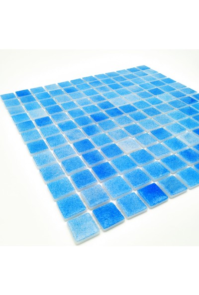 Havuz Için Açık Mavi Cam Mozaik 25 x 25 mm