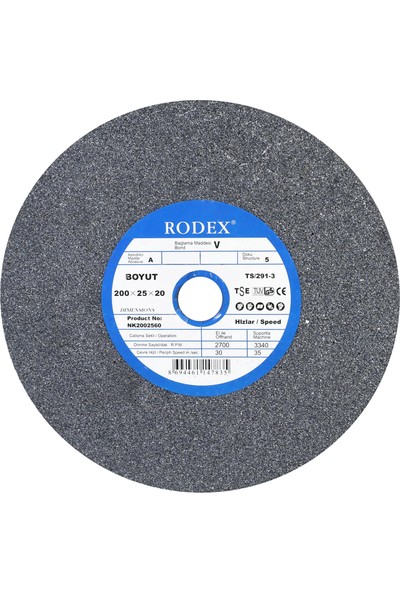 Rodex Taşlama Bıçak Bileme Taşı Taş Motoru 200X25X20 mm 36 Kum Rodex Taşlama Bıçak Bileme Taşı Taş Motoru 200X25X20 mm 36 Kum