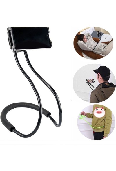Ega Toptan Boyun Askılı Telefon Tutucu 360 Derece Dönerli Portatif Stand Ega Toptan Boyun Askılı Telefon Tutucu 360 Derece Dönerli Portatif Stand