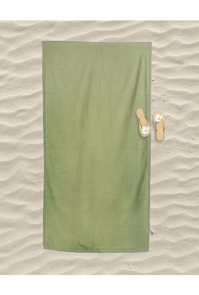 Dry&More Doğa Dostu Baskısız Yeşil Düz Renk Plaj Havlusu