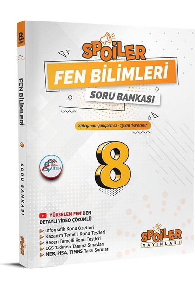 Spoiler Yayınları 8. Sınıf LGS Fen Bilimleri Soru Bankası