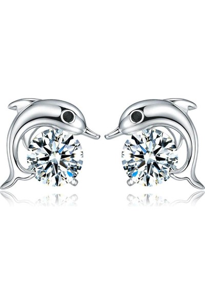 Mimozaavm 925 Ayar Gümüş Zirkon Taşlı Yunus Model Kadın Küpe Mimozaavm 925 Ayar Gümüş Zirkon Taşlı Yunus Model Kadın Küpe